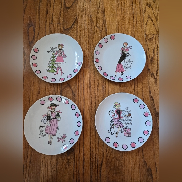 Anthropologie | Dining | Y2k Party Girl Dessert Plates Set Of 4 | Poshmark